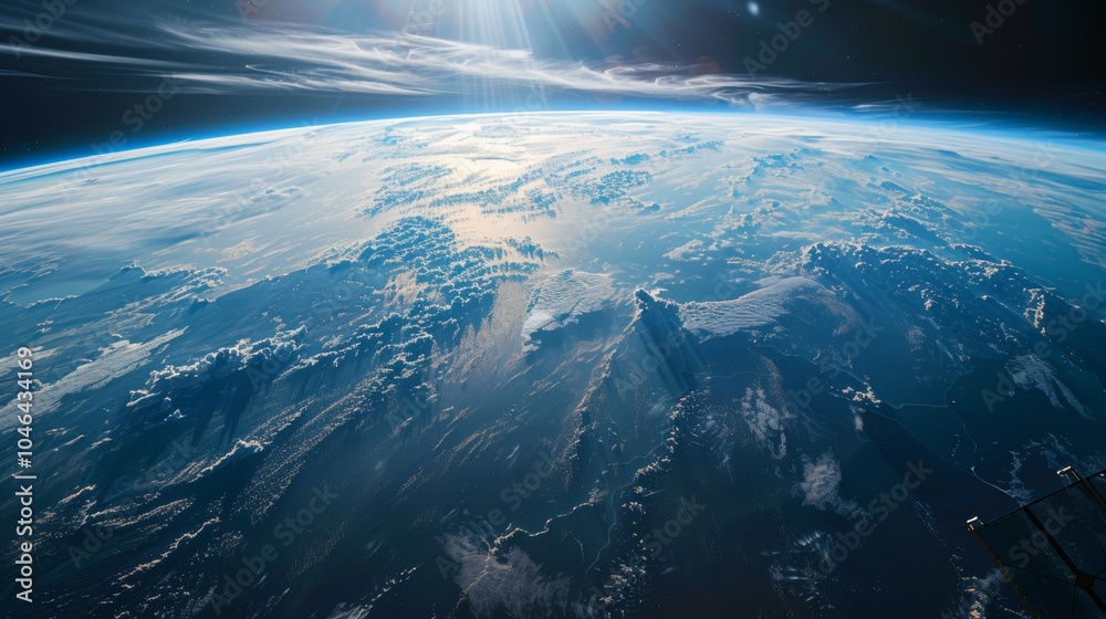 Foto de Stunning satellite image of earth revealing water, land masses ...