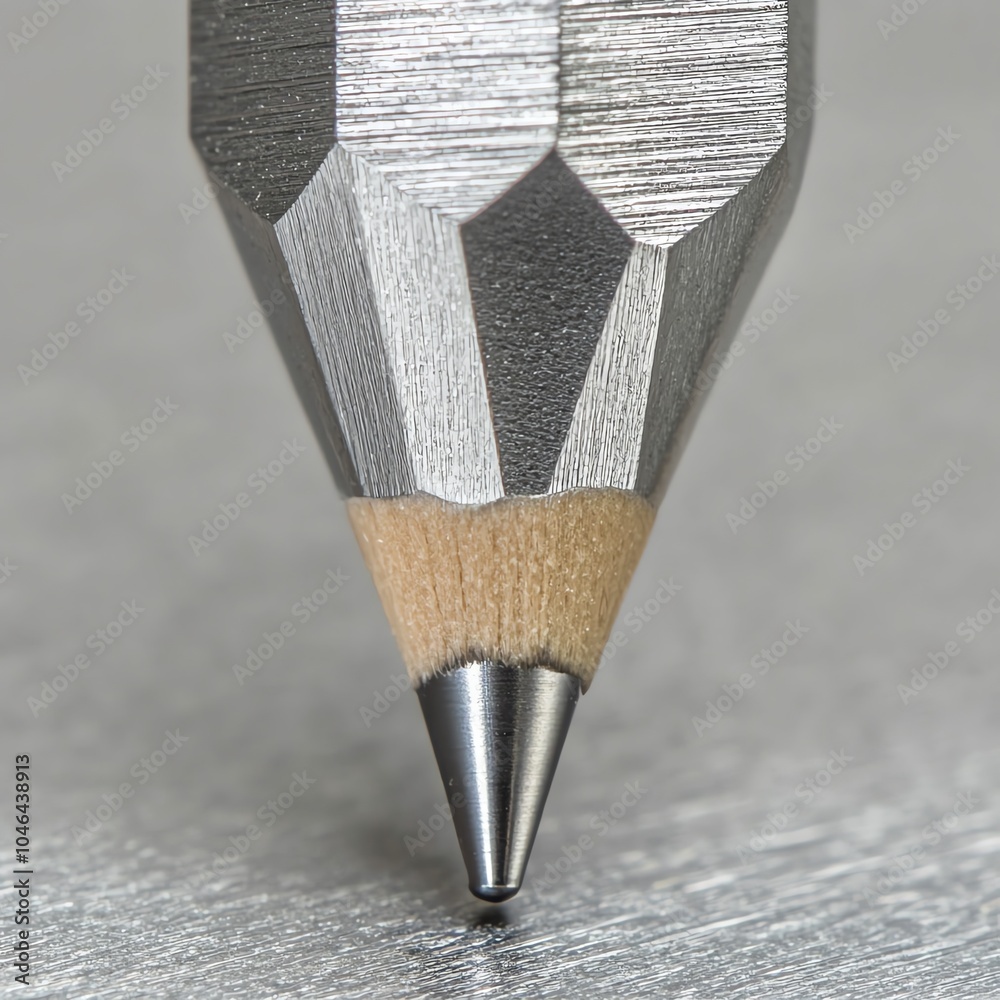 Detailed close-up of mechanical pencil tip, ultra sharp focus on ...
