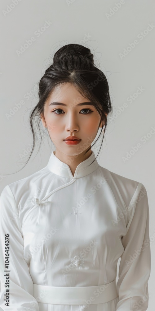Asian girl in a traditional Vietnamese ao dai Stock Photo | Adobe Stock