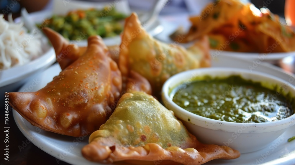 Veg Samosa with Jalebi a snack combo also known as imarti and Sambusa ...