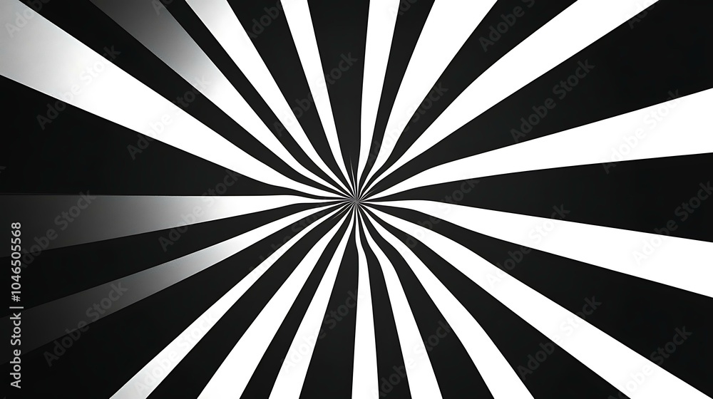 High-contrast black and white design with sharp, bold lines radiating ...