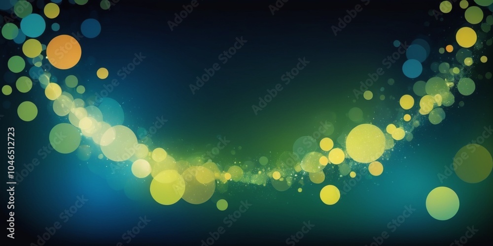 A digital bokeh background with luminous orbs in blue, teal, and green ...