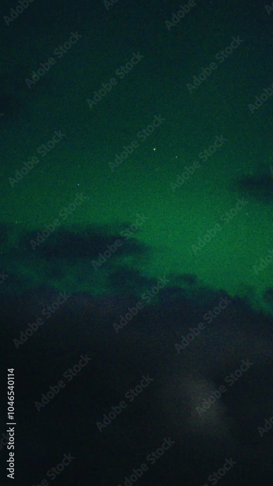Aurora borealis, natural, real speed footage. Northern lights in the ...