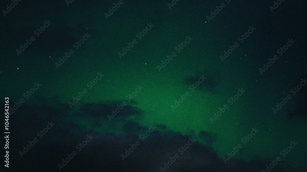 Aurora borealis, natural, real speed footage. Northern lights in the ...