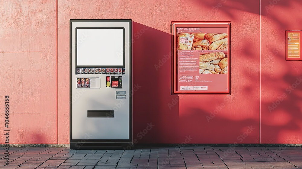 Mockup of an empty white vending machine featuring snacks and drinks ...
