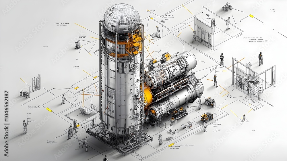 Highly detailed cutaway diagram of the inner workings and components of ...