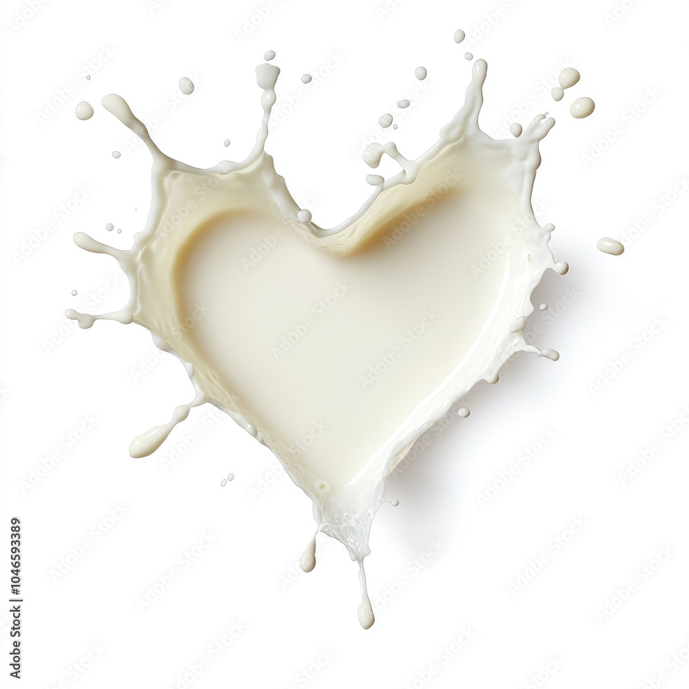 splash of milk forms heart shape, creating visually striking and ...