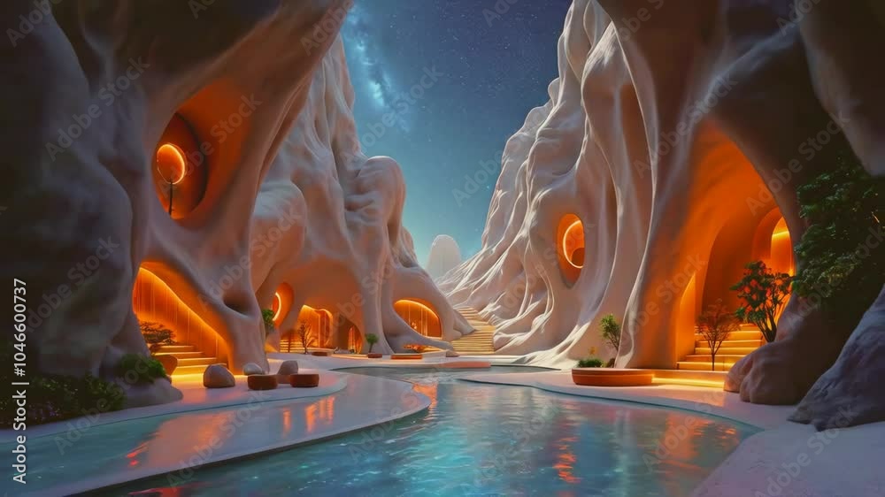 "Impossible retail space floating in cosmic void, flagship store design ...