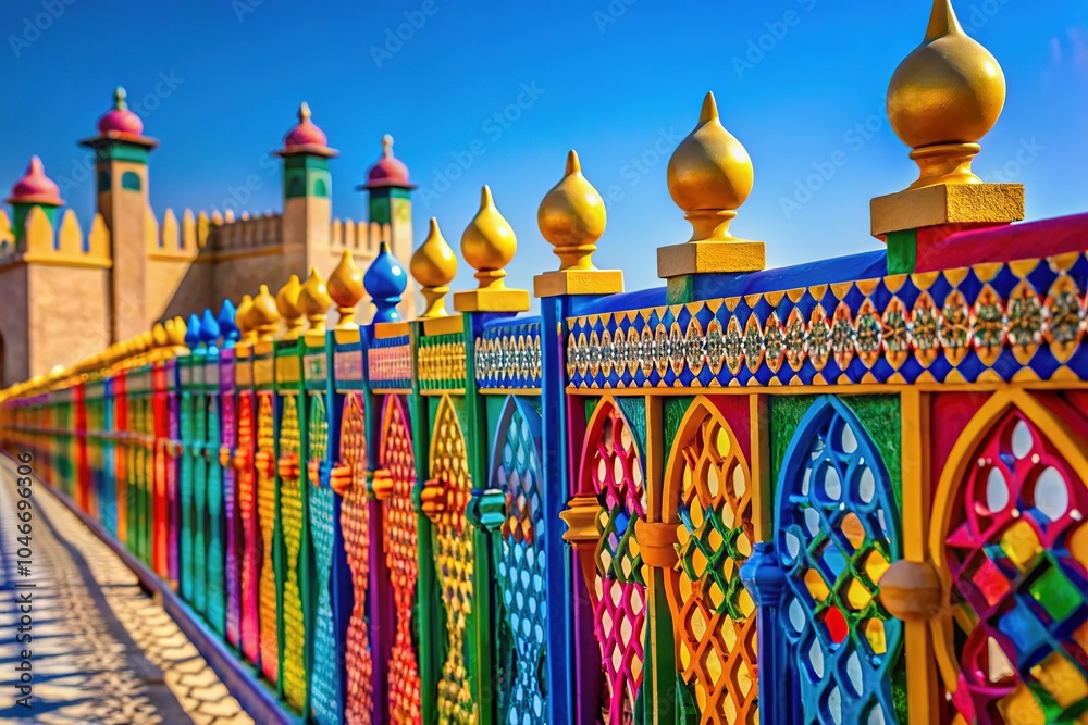Vibrant hues adorn an Omani fence, reflecting the rich architectural ...