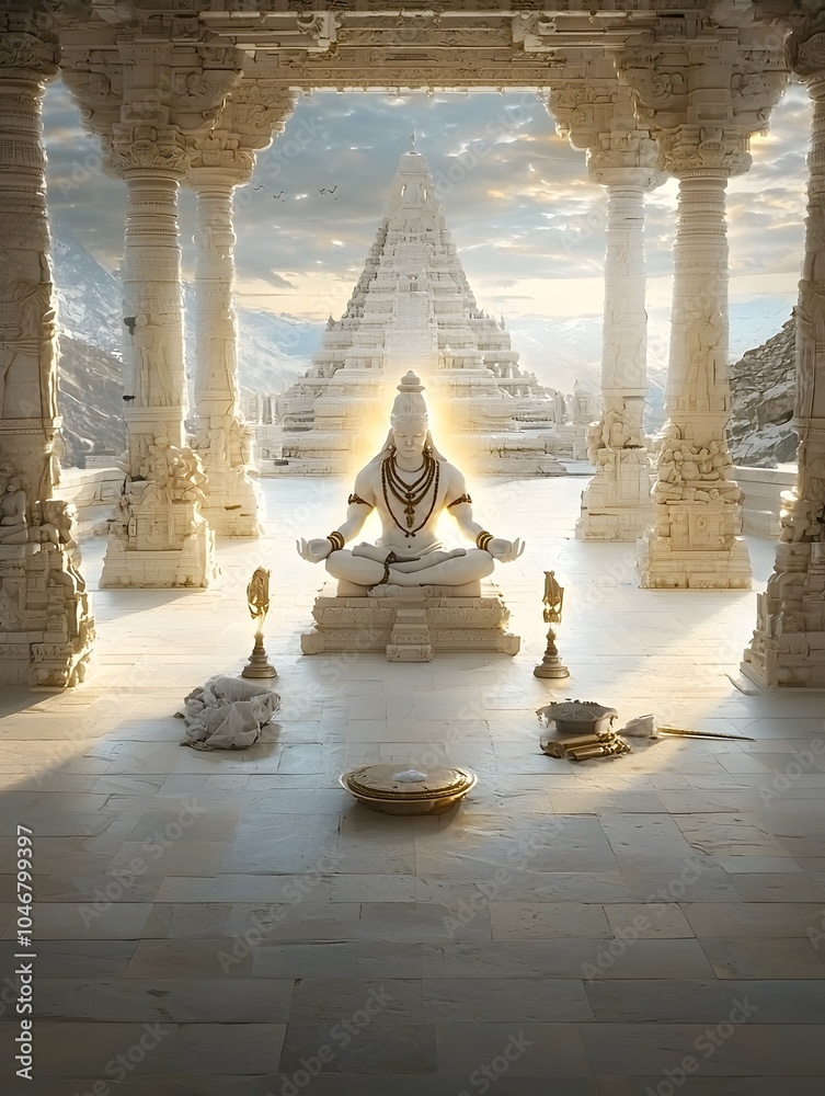 Majestic Divine God Seated on Glowing Throne Radiant Beams of Light ...