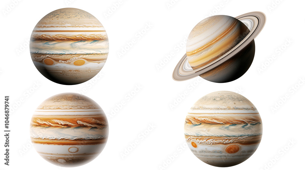 High-resolution images of Jupiter and Saturn showcasing planetary ...