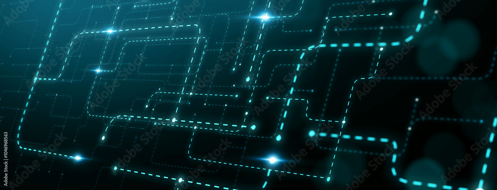 Digital futuristic machine learning artificial intelligence connection ...