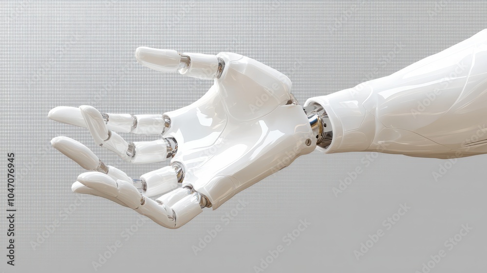 Robot hand raising finger transparent background. White robotic raising ...