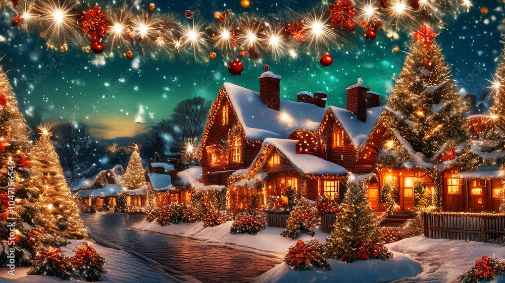 Christmas Harmony in a Magical Winter Village with Festive Wonder ...
