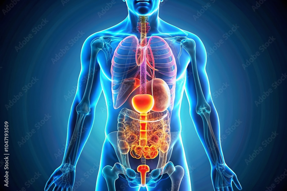 X-ray Prostate 3D Rendering with Silhouette of Male Body – Medical ...