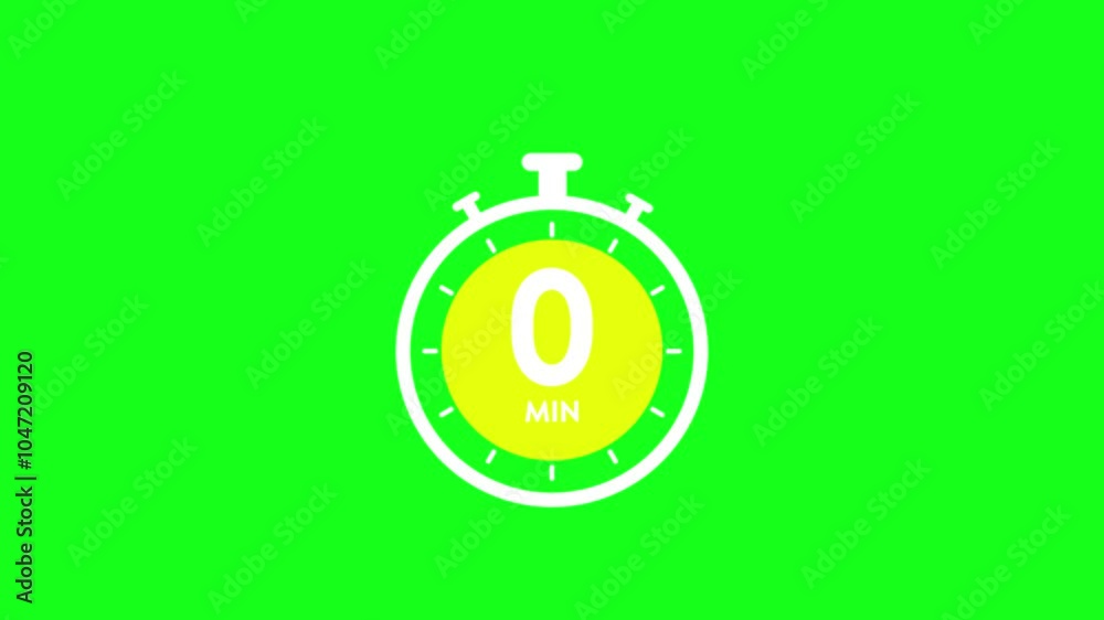 stopwatch icon green screen animated stopwatch icon 5 minutes to 60 ...