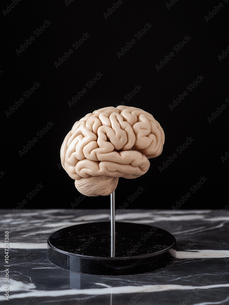 Ein Gehirn als originelle Dekoration für den Bürotisch. Ein ...