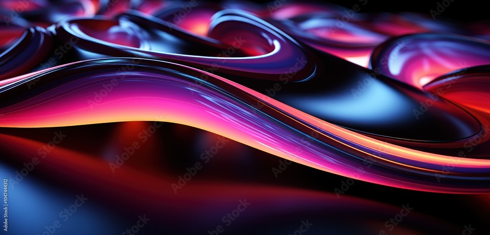 Abstract Waves Of Color Create A Dynamic Visual Effect With Fluid Shapes And Gradients Stock