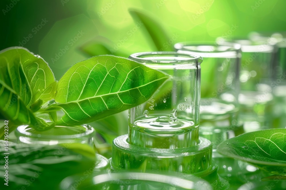 Bio-nanotechnology for eco-friendly solutions,Test tubes filled with ...