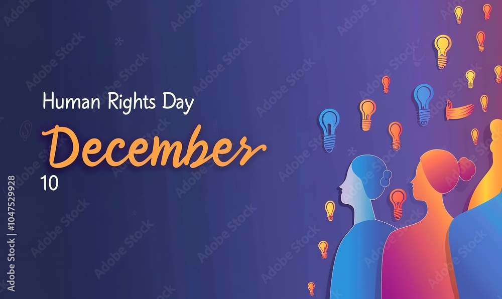 "Human Rights Day" . "December 10" . Concept of a holiday. A template ...