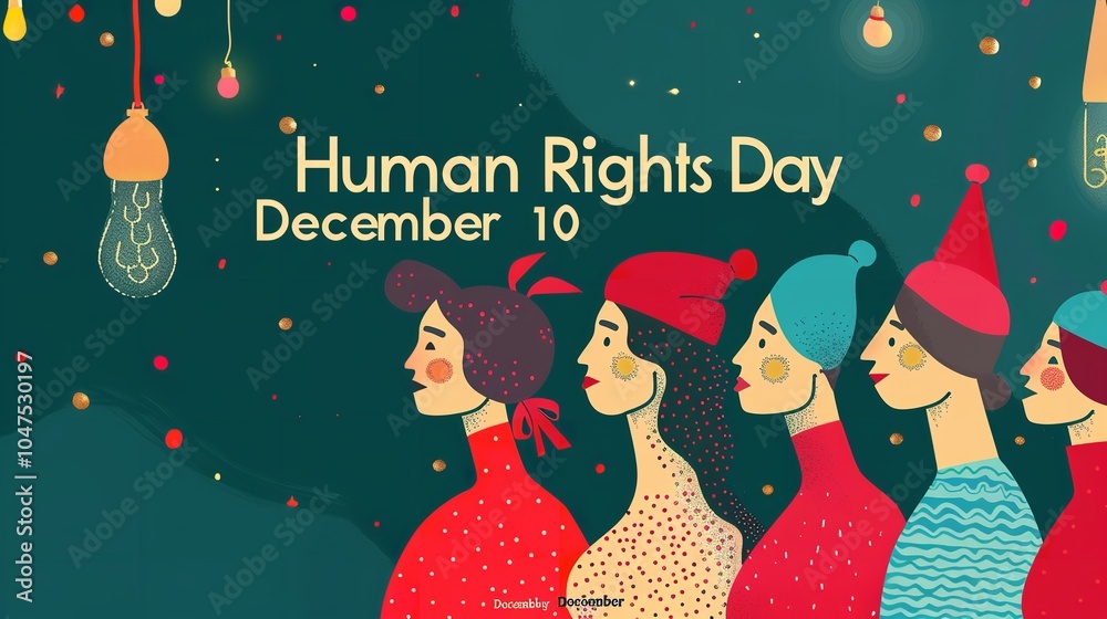 "Human Rights Day" . "December 10" . Concept of a holiday. A template ...