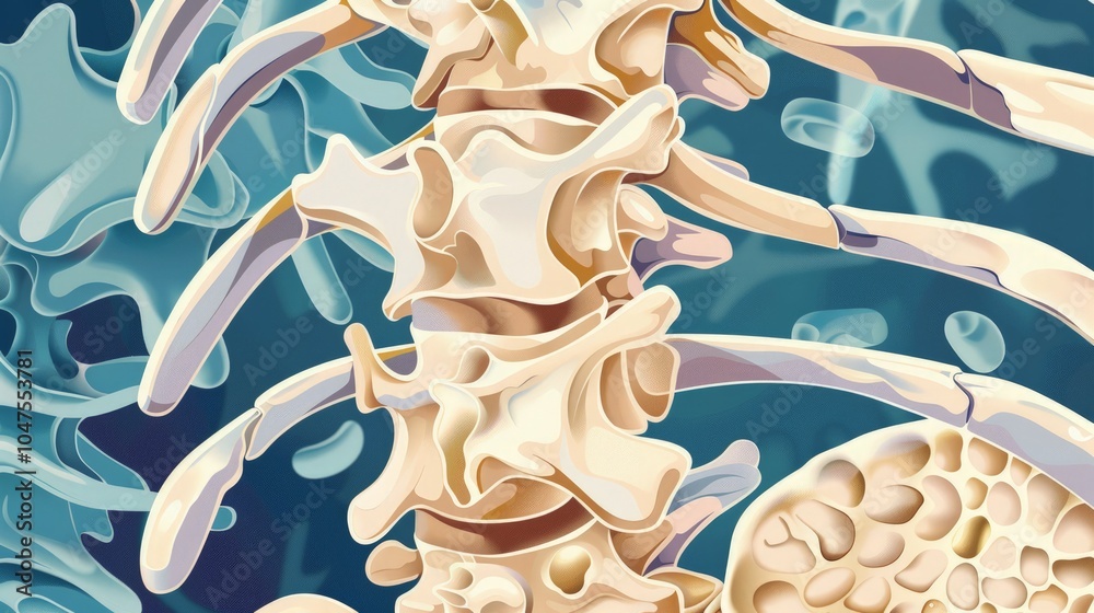 ภาพประกอบสต็อก Osteoporosis Illustration, detailed representation of ...
