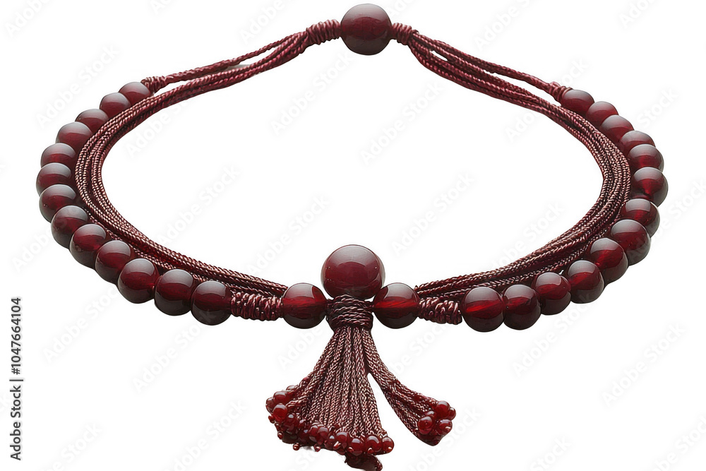 Poster Rounded Red lariat necklace isolated on transparent background ...