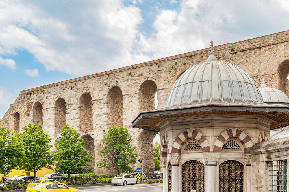 Poster Historical Gazanfer Aga Madrasah and water fountain located ...
