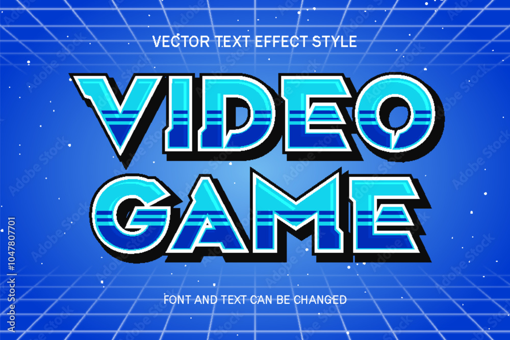 video game arcade retro pixel art logo editable text effect font style ...