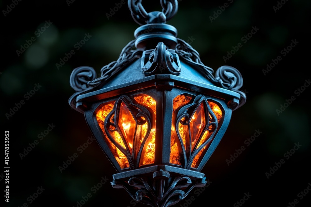 A broken gothic-style lantern being taken apart, with twisted metal and ...