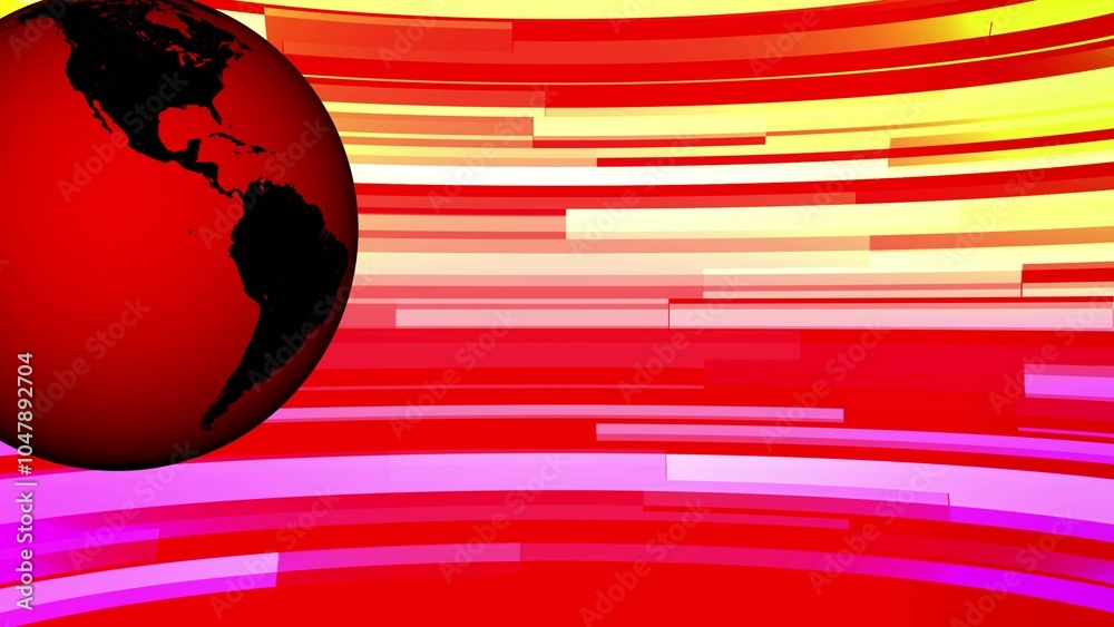 international news background animation. 3d rotated earth technology ...