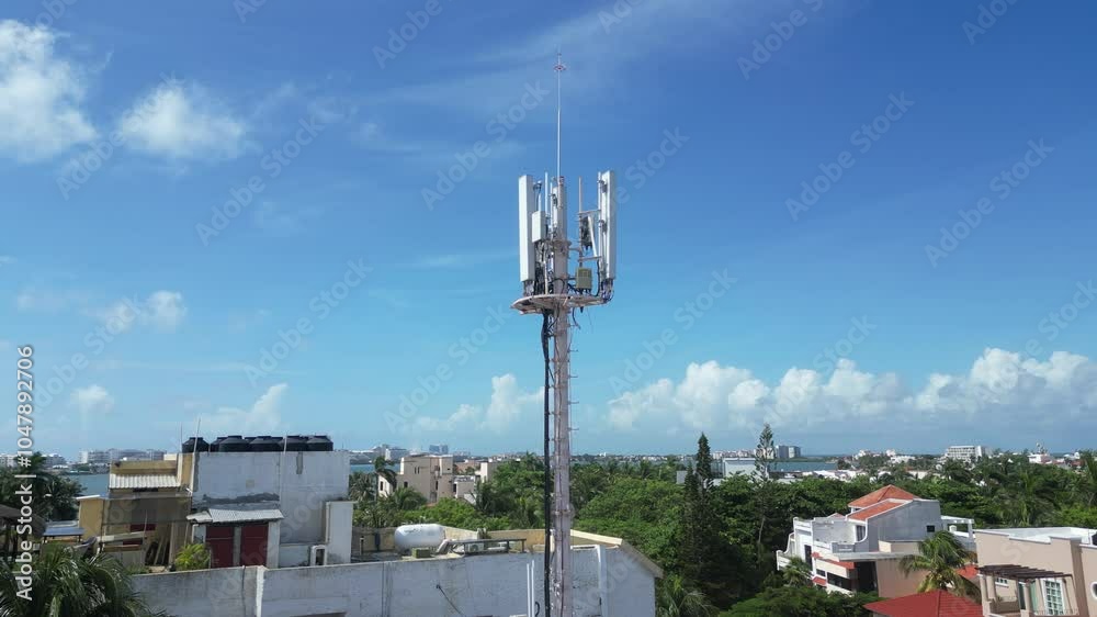 Telecommunication tower of 4G and 5G cellular. Base Station or Base ...