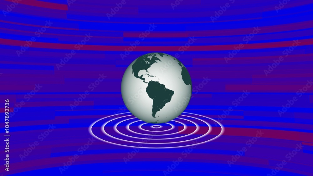 international news background animation. 3d rotated earth technology ...
