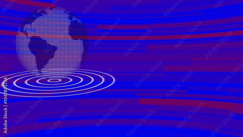 international news background animation. 3d rotated earth technology ...