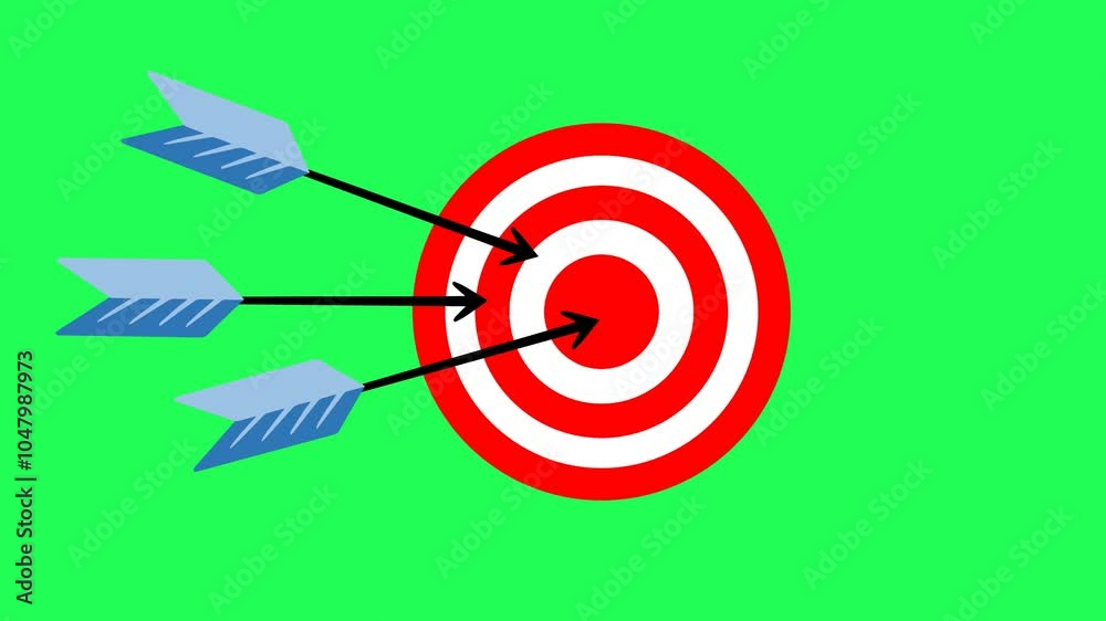 4K video Money Footage with arrow and target board on White Screen ...