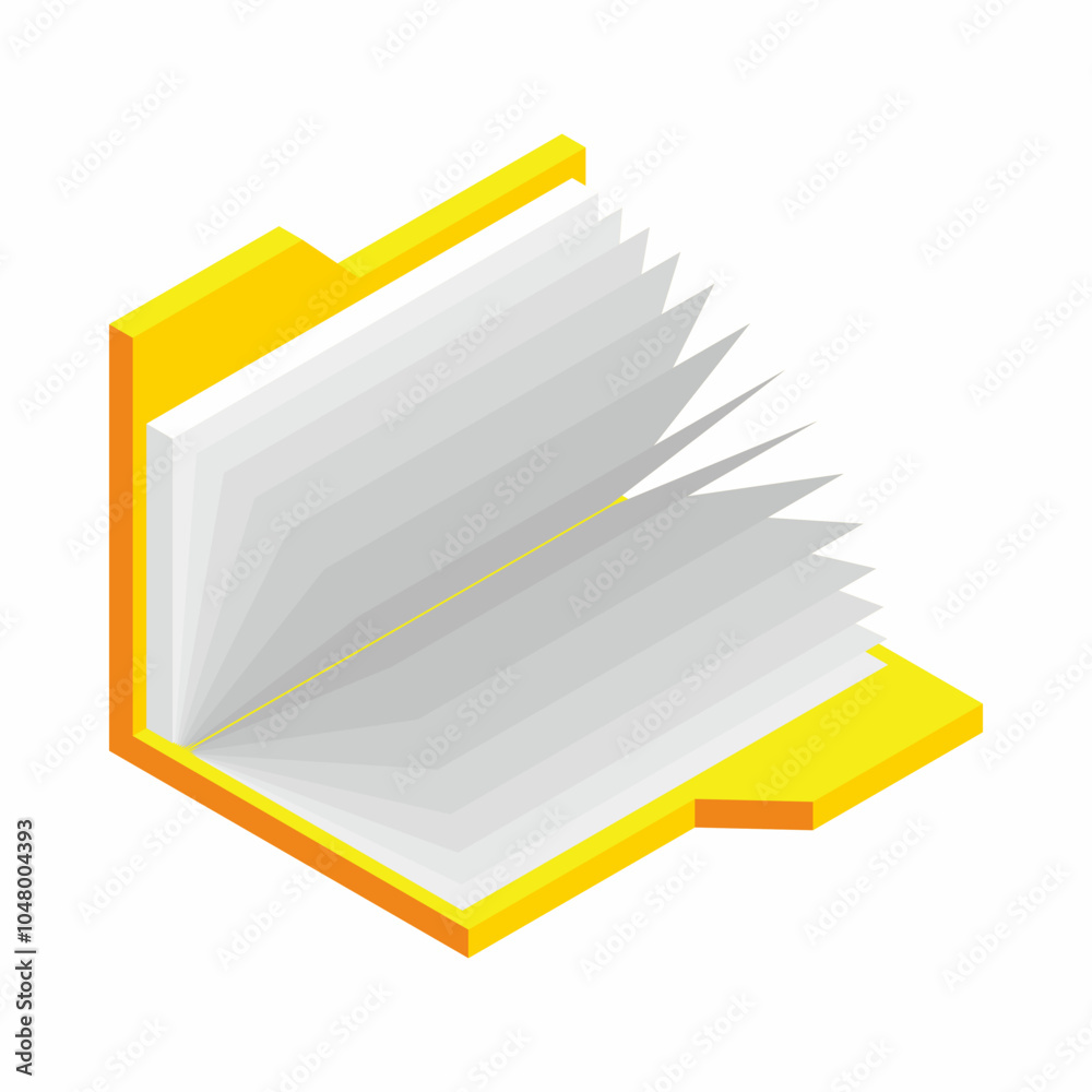 Open folder icon and symbol with several paper trays of document inside ...