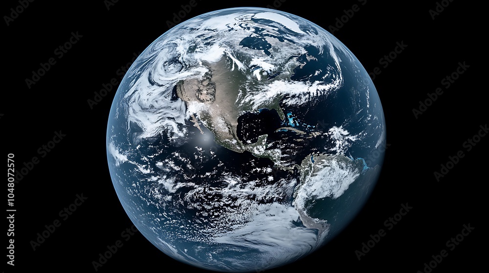 High-resolution satellite image of Earth with visible landmasses and ...