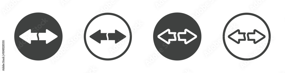Iconic arrow icons. iconic arrow vector signs in different directions ...