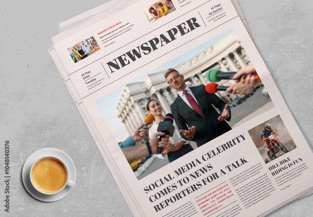 Classic Newspaper Layout Stock Template | Adobe Stock