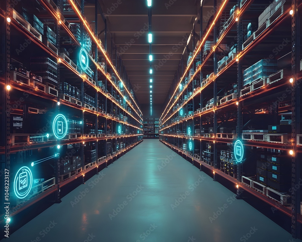 Smart Warehouse Shelving System with Digital Location Indicators ...