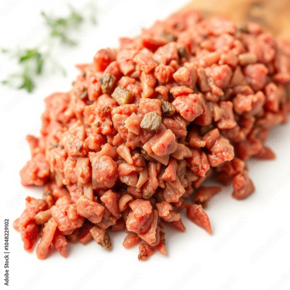 minced meat pork beef forcemeat isolated on white background full depth ...