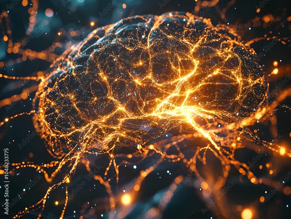 Illuminating the Complexity of the Brain s Neural Pathways Stock Photo ...
