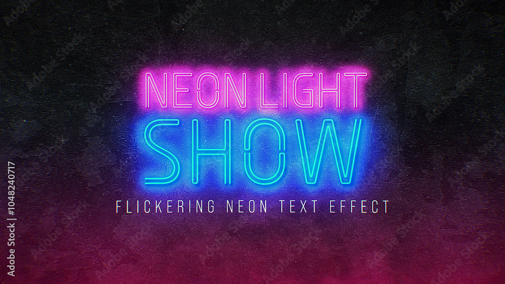 Flickering Neon Light Text Effect Stock Template | Adobe Stock