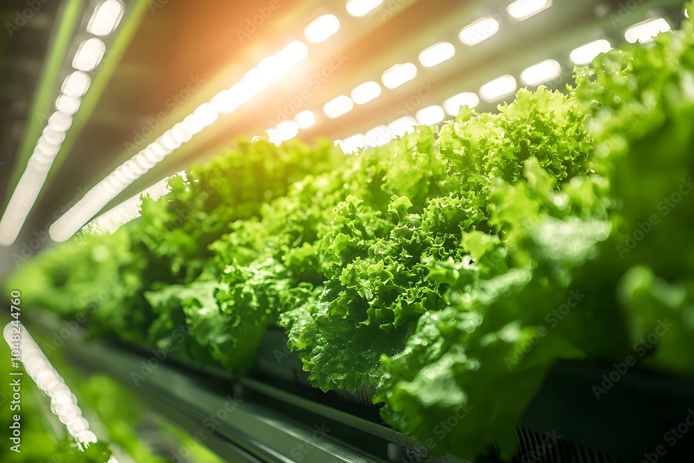 Vertical Farm in Shipping Container with Rows of Lettuce under ...