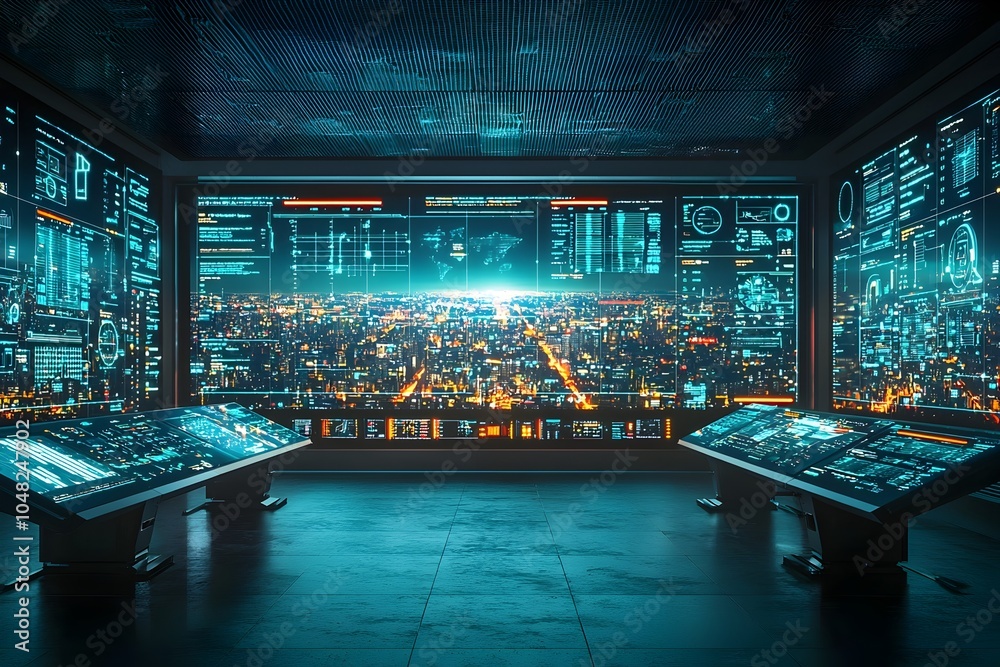 Centralized Smart City Control Center with Live Monitoring Screens ...