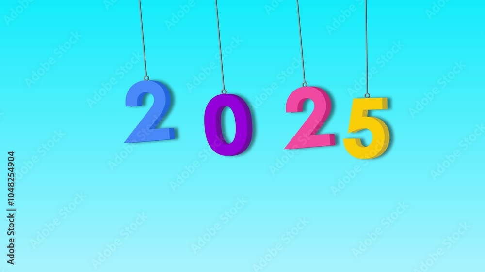 2025 happy new year 2025 animated new year 3d background 2025 greetings ...