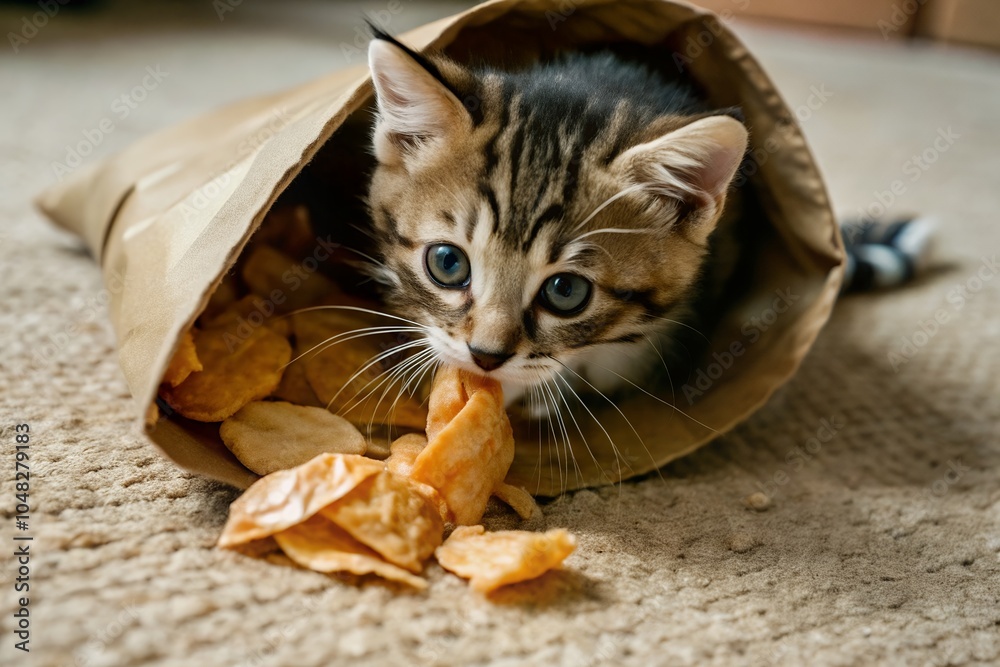 Image of Cute tiny hyper realistic American Bobtail Cat breed running ...