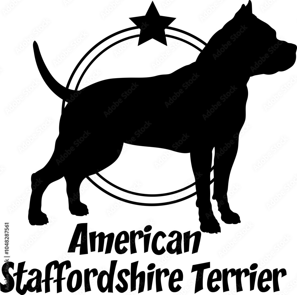 American Staffordshire Terrier. dog silhouette, dog, dog breeds, logo ...
