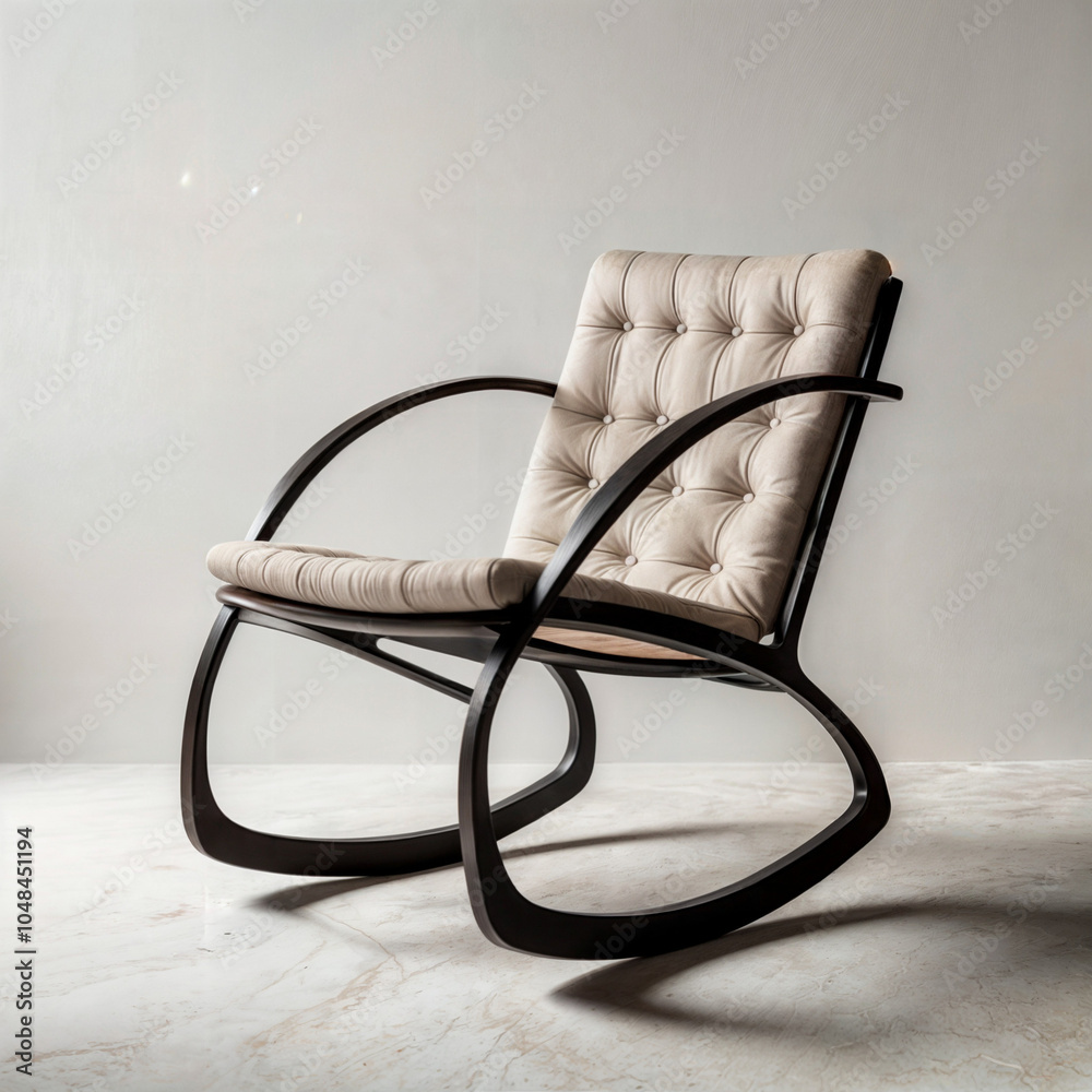Minimalist Rocking Chair – A sleek, modern rocking chair with a slim ...