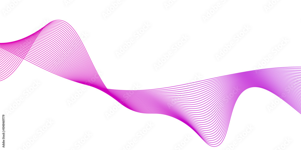 Abstract pink, wave lines on transparent background.red lines vector ...